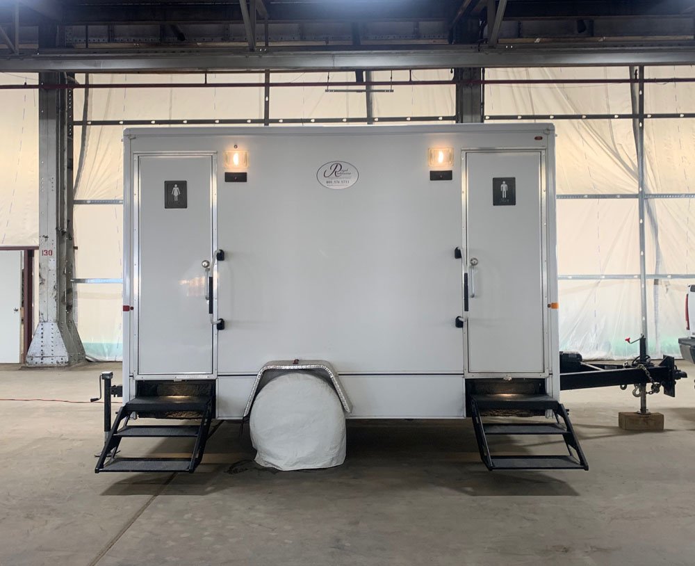 Two Stall Restroom Trailer Ohio | Compact Luxury